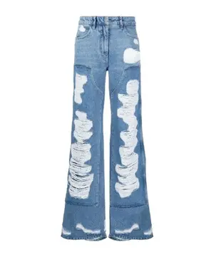 Givenchy Givenchy Destroyed Denim Oversized Jeans Light Blue