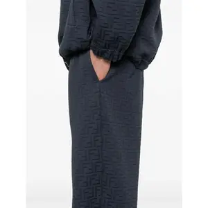 Fendi Ff-embossed Sytraight-leg Sweatpants - Black