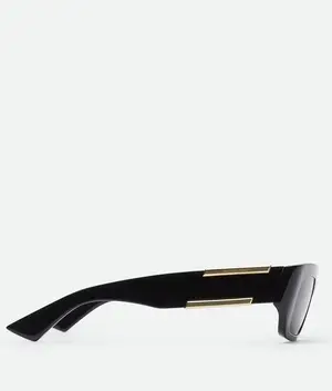 Bottega Veneta Rectangular Full-rim Sunglasses - Black