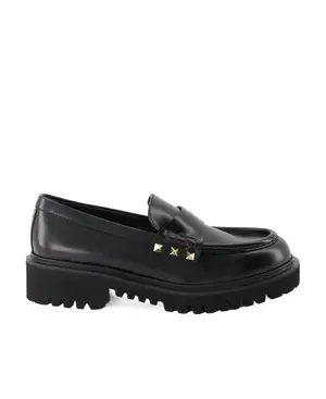 Valentino Garavani Rockstud Slip-on Loafers With Embossed Logo And Rivet Details