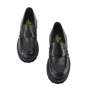 Valentino Garavani Rockstud Slip-on Loafers With Embossed Logo And Rivet Details