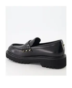 Valentino Garavani Rockstud Slip-on Loafers With Embossed Logo And Rivet Details