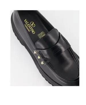 Valentino Garavani Rockstud Slip-on Loafers With Embossed Logo And Rivet Details