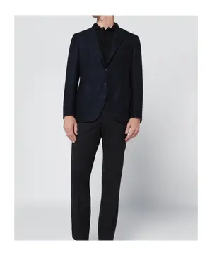 SANTANIELLO Textured Single-breasted Jacket - Black