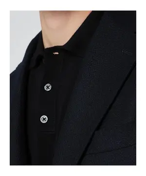 SANTANIELLO Textured Single-breasted Jacket - Black