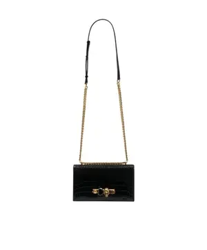 Alexander McQueen Jewelled Satchel Crossbody Bag - Black