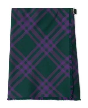 Burberry Vintage Checked Frayed-edge Skirt - Green