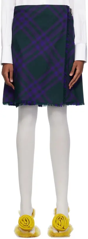 Burberry Vintage Checked Frayed-edge Skirt - No