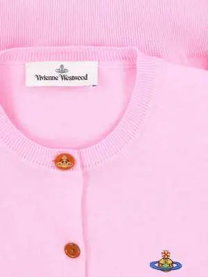 VIVIENNE WESTWOOD Orb Embroidered Knitted Cardigan - Pink