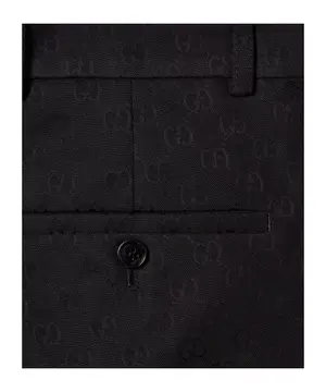 Gucci Gg Cotton Canvas Tailored Trousers