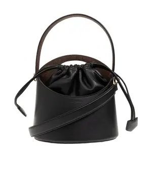 Etro Saturno Medium Drawstring Bucket Bag - Black