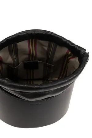 Etro Saturno Medium Drawstring Bucket Bag - Black