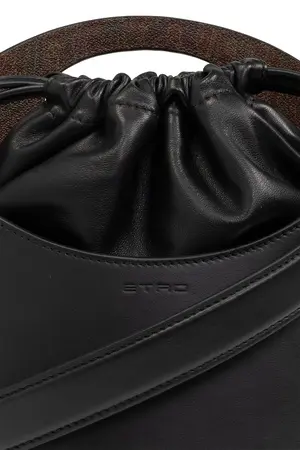 Etro Saturno Medium Drawstring Bucket Bag - Black