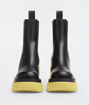 Bottega Veneta Contrast Sole Platform Ankle Boots - Black