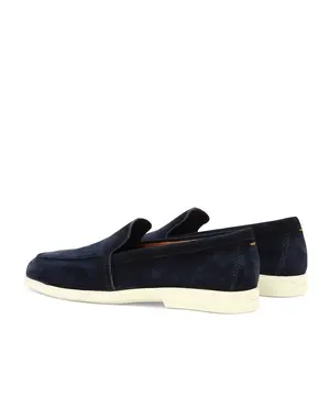 Santoni Malibu Almond Toe Loafers - Black