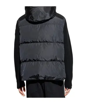 Canada Goose Hybridge Grove Hooded Puffer With Ribbed Knit Sleeves - Black