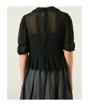 Comme Des Garçons Sheer Ruffle Detail Shirt