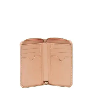 Fendi Ff Diamonds Zip Around Medium Wallet - Pink