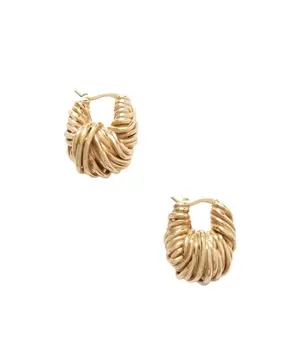 Bottega Veneta Sculptural Hoop Earrings - Yellow