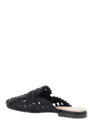 TWINSET Woven Openwork Flat Mules