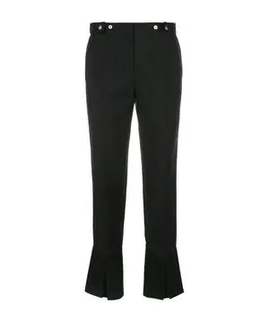 Givenchy High-waisted Tailored Trousers With Front Slit And Horn Trouser Leg