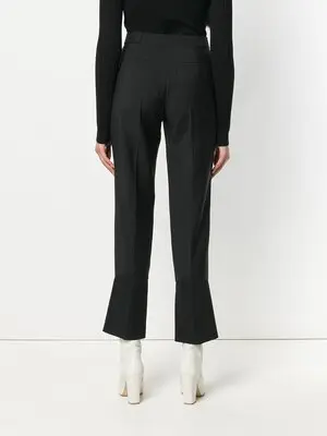 Givenchy High-waisted Tailored Trousers With Front Slit And Horn Trouser Leg