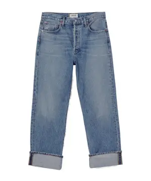 AGOLDE Fran Buttoned Straight-leg Jeans - Blue