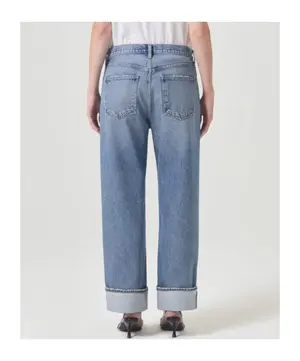 AGOLDE Fran Buttoned Straight-leg Jeans - Blue