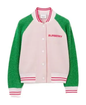 Burberry Embroidered Wool Bomber Jacket