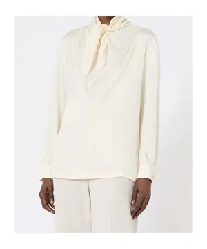Max Mara Badia Long-sleeved Shirt - Ivory White