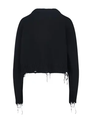 LOW CLASSIC Distressed Cropped Pullover - No