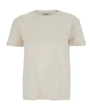 Max Mara Bella Graphic-embroidered Crewneck T-shirt - Sand