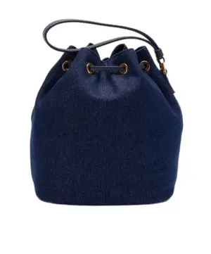 Bally Logo Printed Bar Mini Bucket Bag - Blue