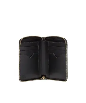 Fendi Ff Diamonds Zip Around Medium Wallet - Black