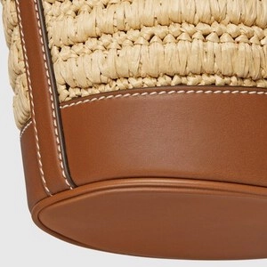 Gucci Woven Mini Bucket Bag - Nude