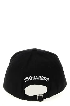 Dsquared2 Baseball Cap With Logo Patch - Black
