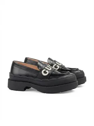 Gucci Loafer With Logo Detail And Grooved Sole