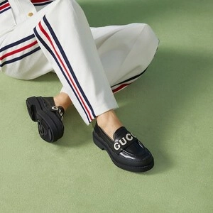 Gucci Loafer With Logo Detail And Grooved Sole