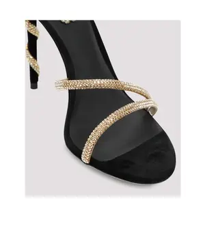 Rene Caovilla Crystal Embellished Spiral Stiletto Sandals - Multicolor