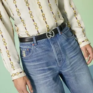Gucci Gg Buckle Belt - Black