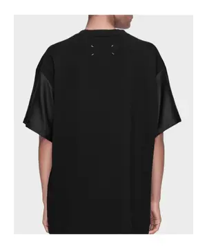 MAISON MARGIELA Floral Printed V-neck T-shirt - Black
