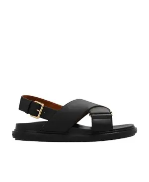 Marni Logo Embossed Buckled Sandals