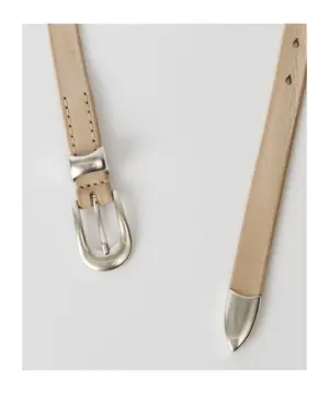 Our Legacy Silver Buckle Leather Belt - Nude
