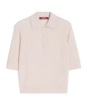 Max Mara Ribbed Knit Polo Top