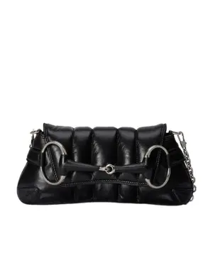 Gucci Horsebit Chain Small Shoulder Bag - Black