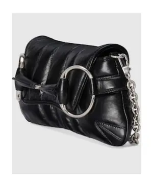 Gucci Horsebit Chain Small Shoulder Bag - Black