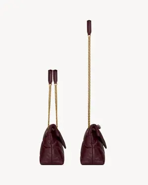 Saint Laurent Puffer Logo Plaque Small Shoulder Bag - Deep Ruby Red