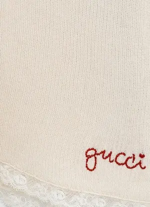 Gucci Embroidered Rib Cardigan - Nude