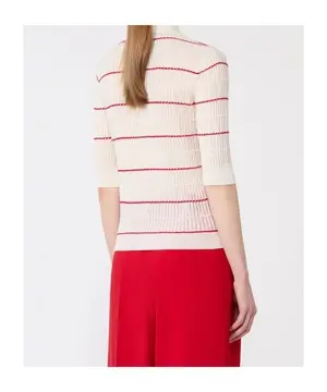 Max Mara Ribbed Knit Polo Shirt - White