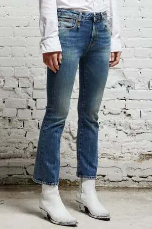R13 Flared Jeans With Multiple Pockets - Blue